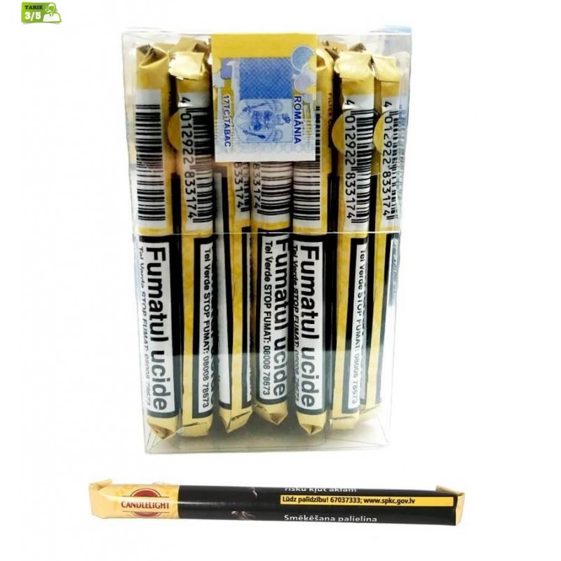 Tigari de foi Candlelight Gold Filter 20 tigari de foi aromate cu vanilie
