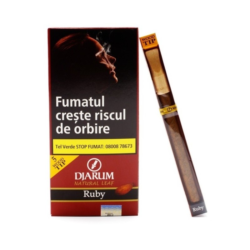 Tigari de foi Djarum Wood Tips Ruby Cherry 5 magazin tigari de foi Djarum