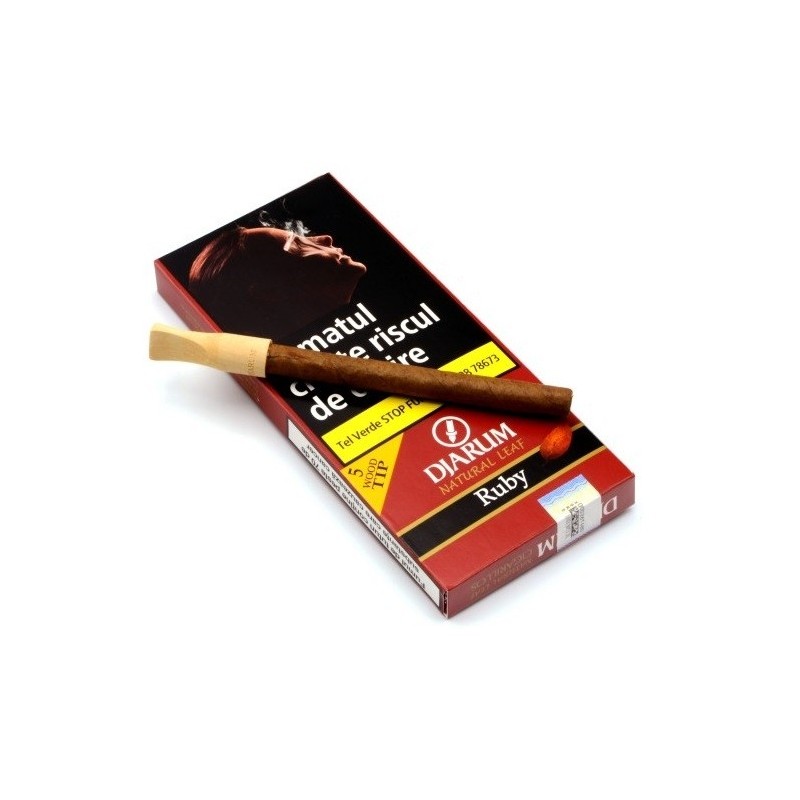 Tigari de foi Djarum Wood Tips Ruby Cherry 5 magazin tigari de foi Djarum